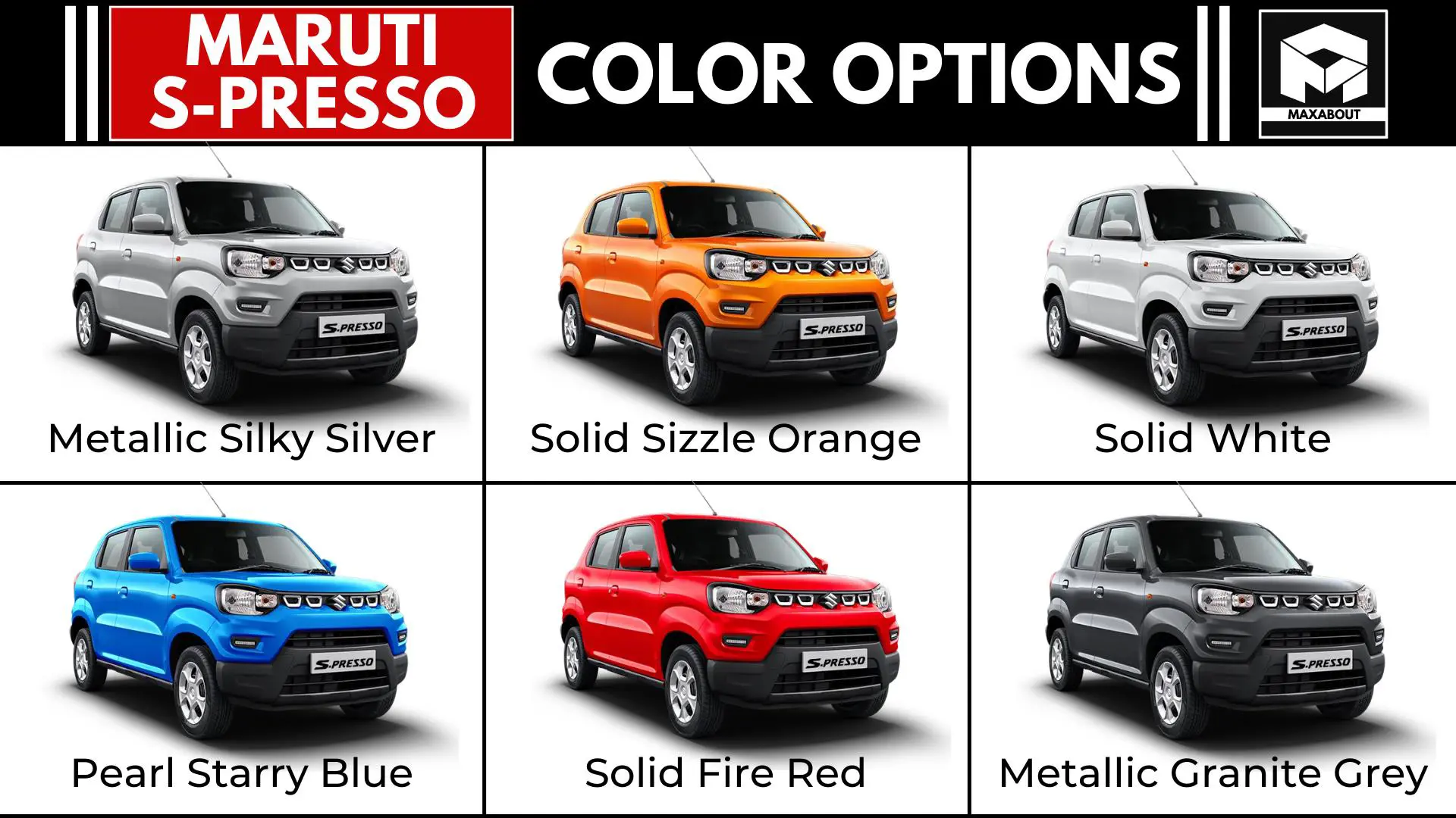 Maruti S-Presso STD Price, Specs, Top Speed & Mileage in India