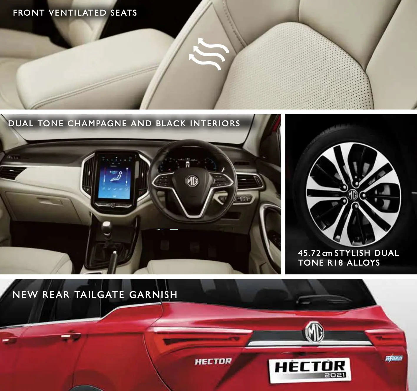 Compare MG Hector Super vs MG Hector Style vs MG Hector Hybrid Super