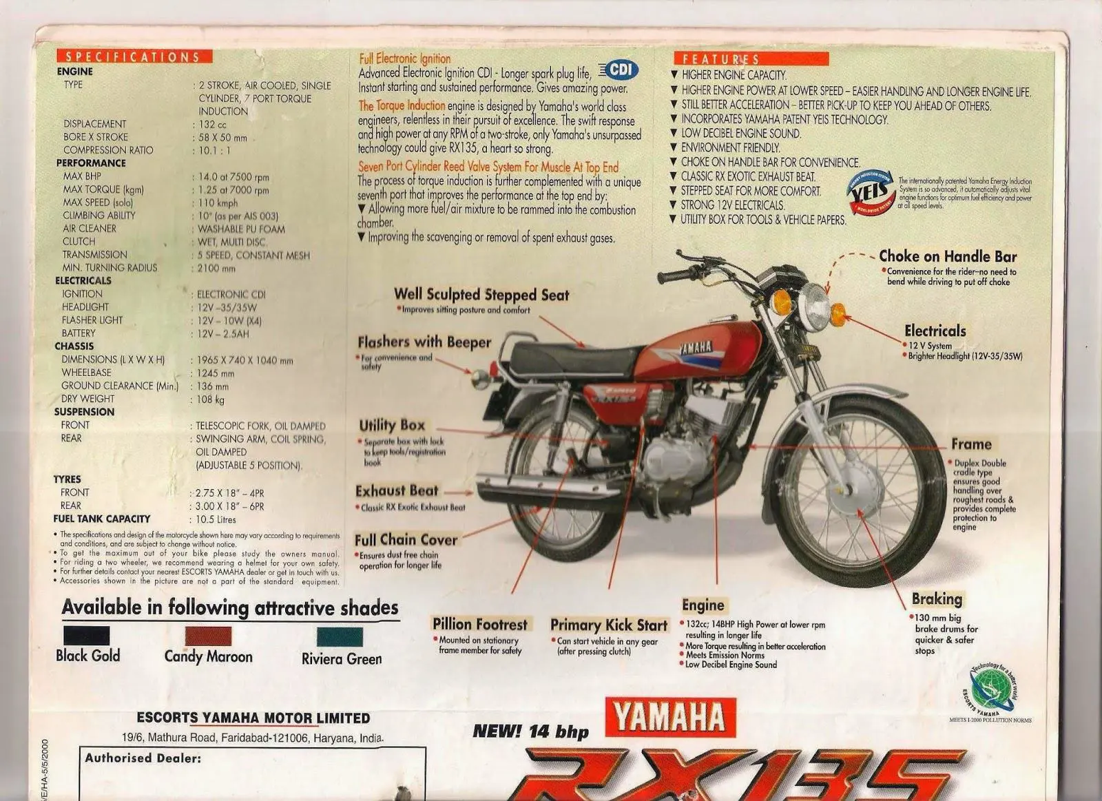 Yamaha RX 135 Price, Specs, Top Speed & Mileage in India